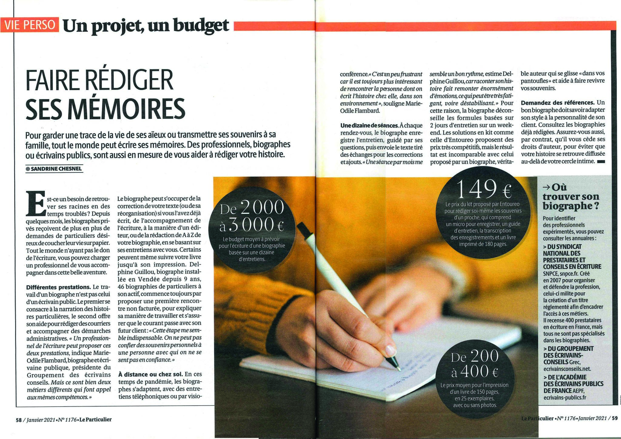 Faire écrire sa biographie pour 2021 - Des mots pour des histoires